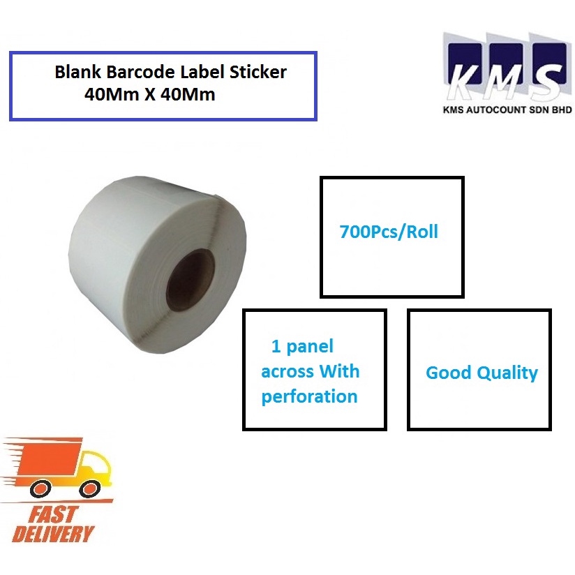 Blank Barcode Label Sticker 40Mm X 40Mm (700Pcs Per Roll) | Shopee Malaysia