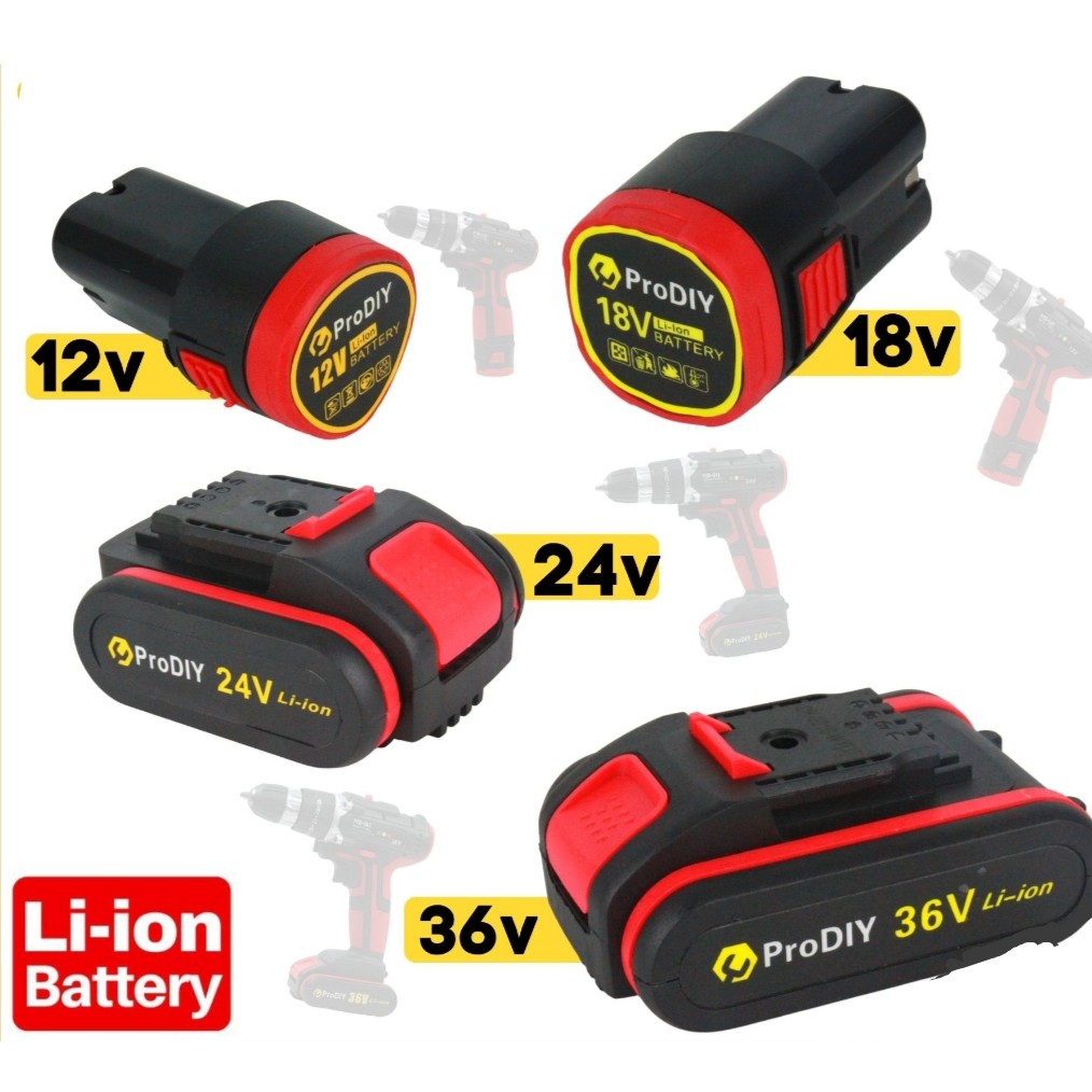 Battery Cordless Drill 12v / 18v / 24v / 36v Battery Lithium ...
