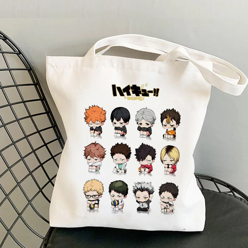 haikyuu bag sacolas reusable reciclaje woven woven shopping tote bag ...