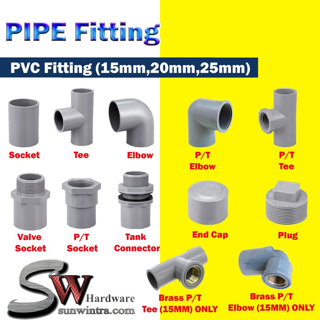 PIPE FITTING / PVC FITTING / PENYAMBUNG PAIP #elbow #tankconnector #endcap #socket #teejoint ...