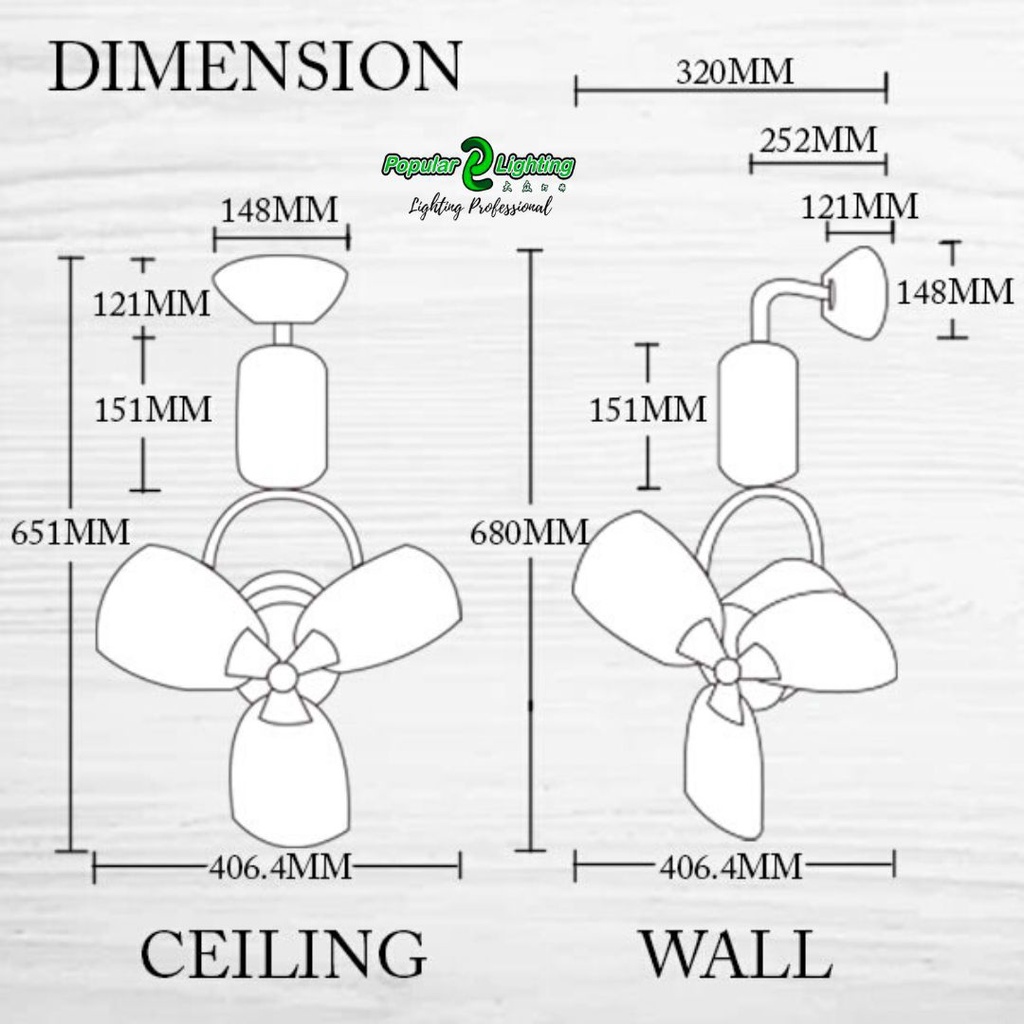 Fanco F313 16 Inch 5 Speed Corner Fan Wall Fan WITH DC Motor AND 3 ...