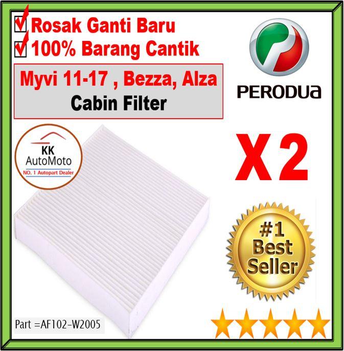 2 pcs - Alza / Bezza / Myvi 2011-2017 Air-Cond Cabin Air Filter AF102 ...