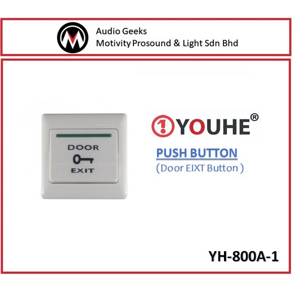 YOUHE YH-800A-1 DOOR EXIT BUTTON FOR DOOR ACCESS SYSTEM ( ABS MATERIAL ) | Shopee Malaysia