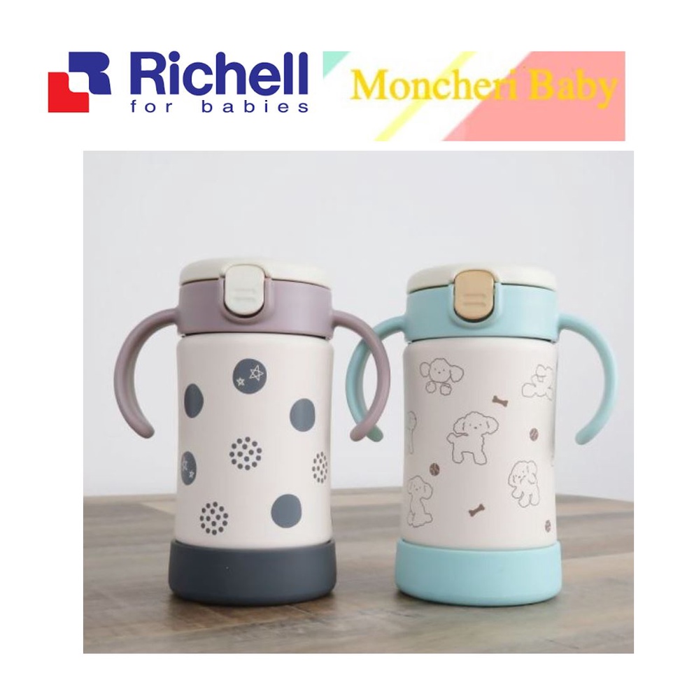 Richell TLI Stainless Steel Straw Bottle Mug 300ml | Shopee Malaysia