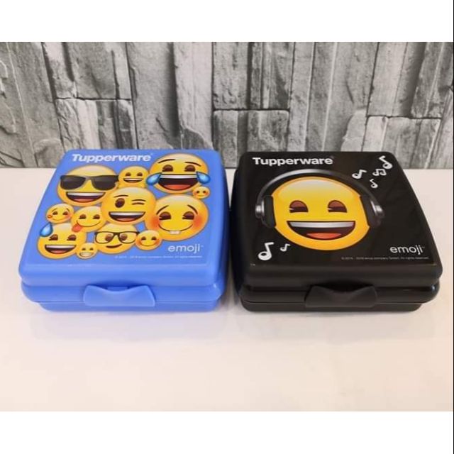 [TUPPERWARE] Emoji Sandwich Keeper 2pcs 500ml sandwich box bekas ...
