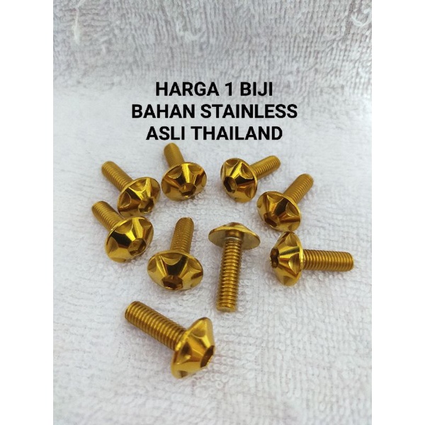 Gold body Bolts gold Number Plate Bolts gold body Bolts stainless ...