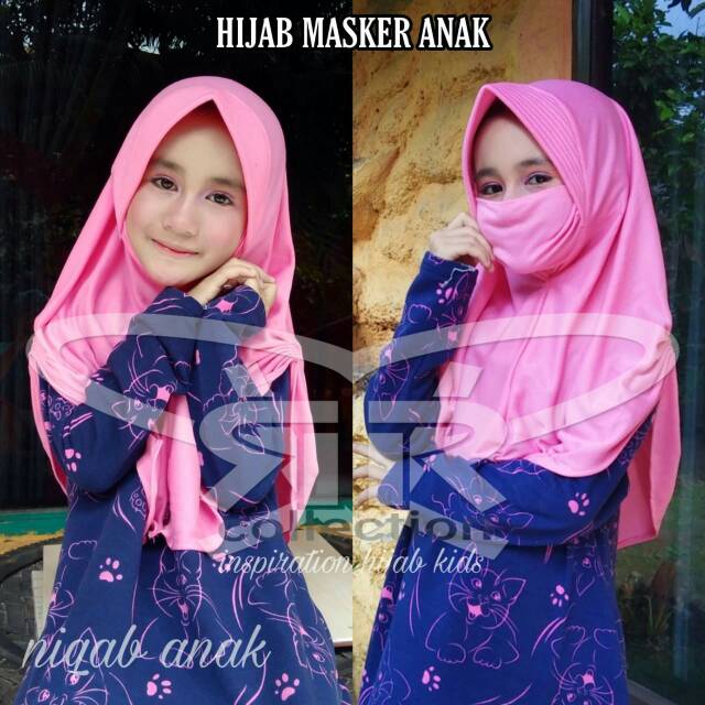 Hijab Niqab Children 6-10th / Niqab Children / Hijab Mask Children ...