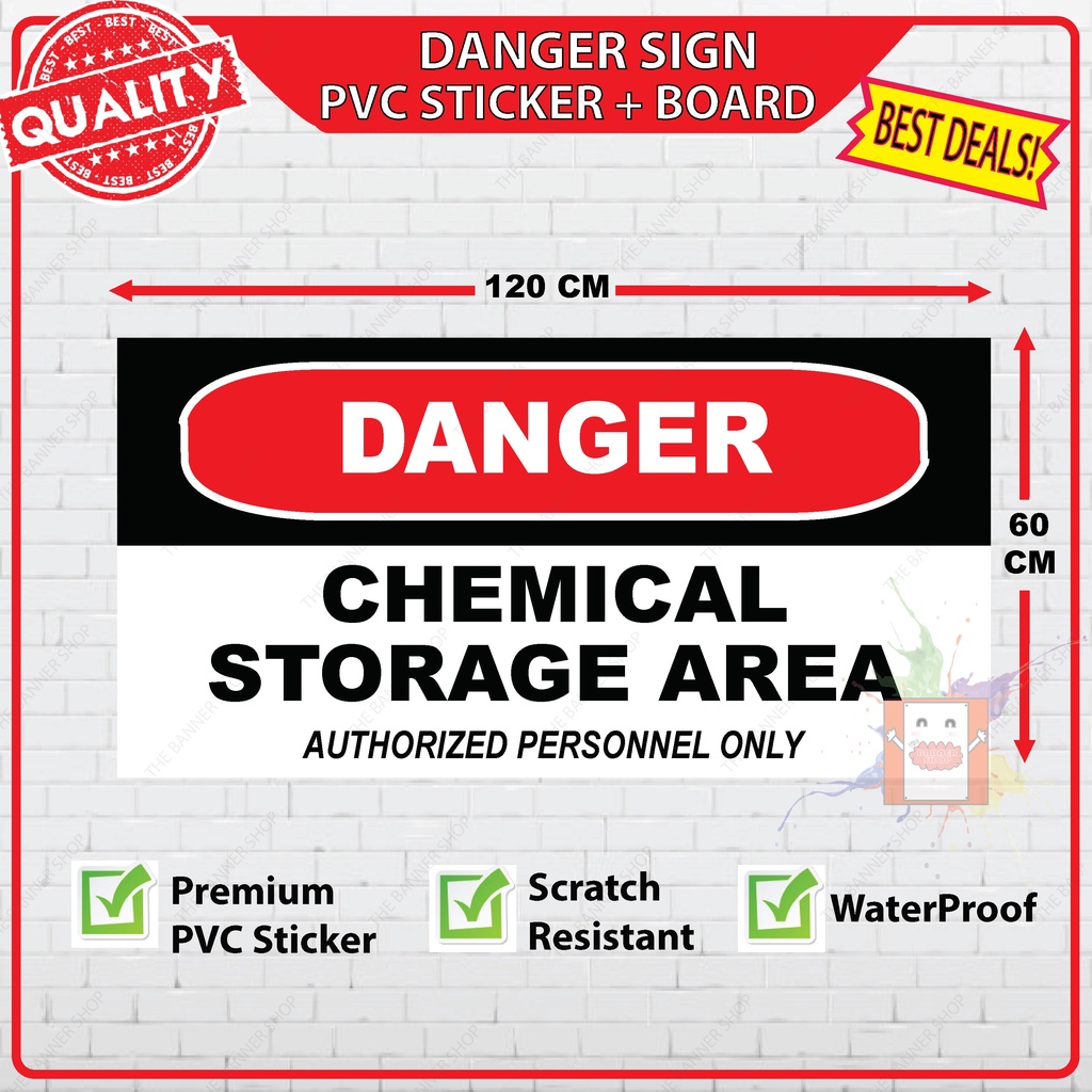 Chemical Storage Area Warning Signage Authorised Personnel Only | Shopee Malaysia
