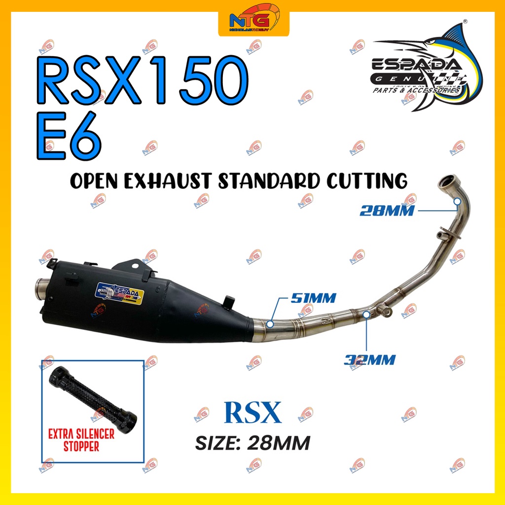 ESPADA Racing Exhaust Pipe LC135/Y15ZR/RS150R/RSX/VF3I E4/E5/E6/E7 Standard Racing Pipe Comp ...