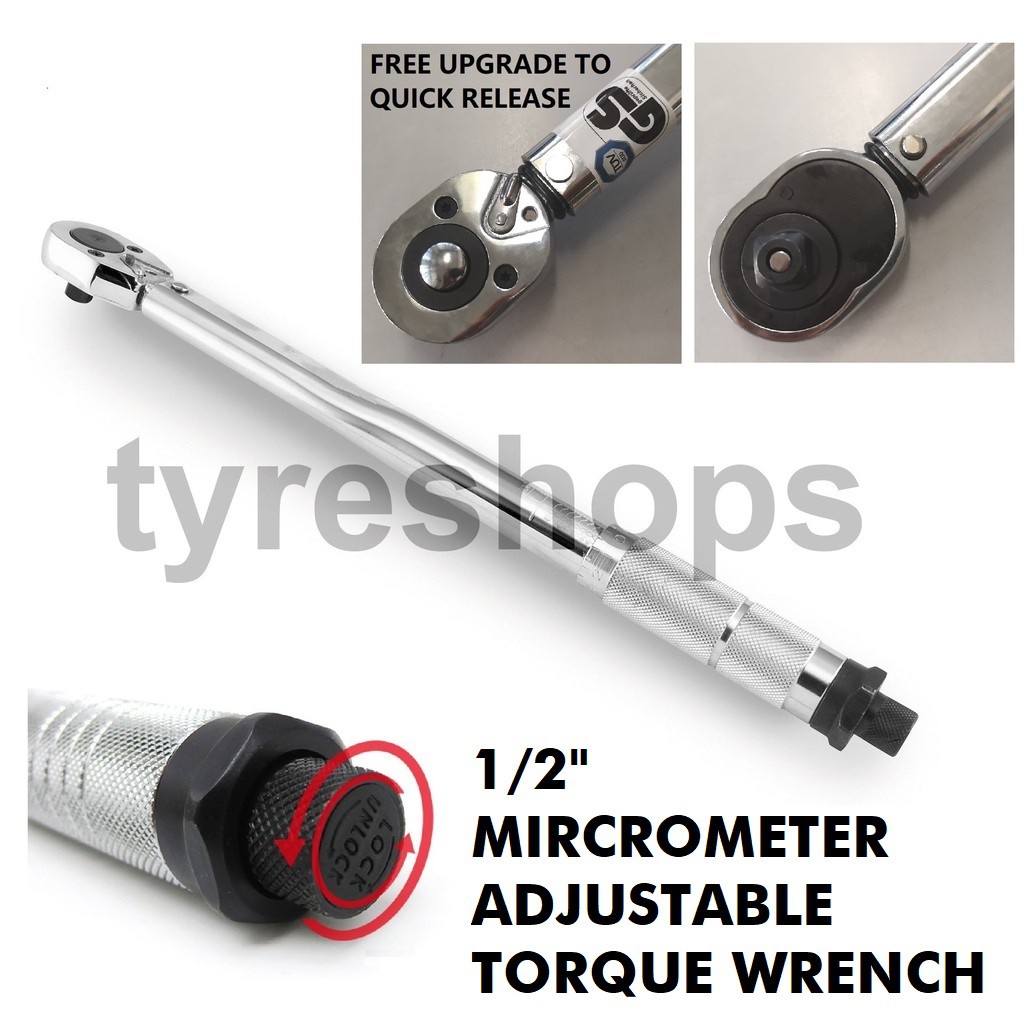 Micrometer Adjustable Torque Wrench 1/2" Sq. Dr. (28-210 N-m or 2.9-21. ...