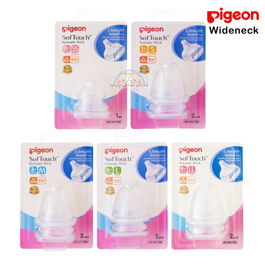 Pigeon Softouch Peristaltic Plus Wide Neck Teat | Shopee Malaysia