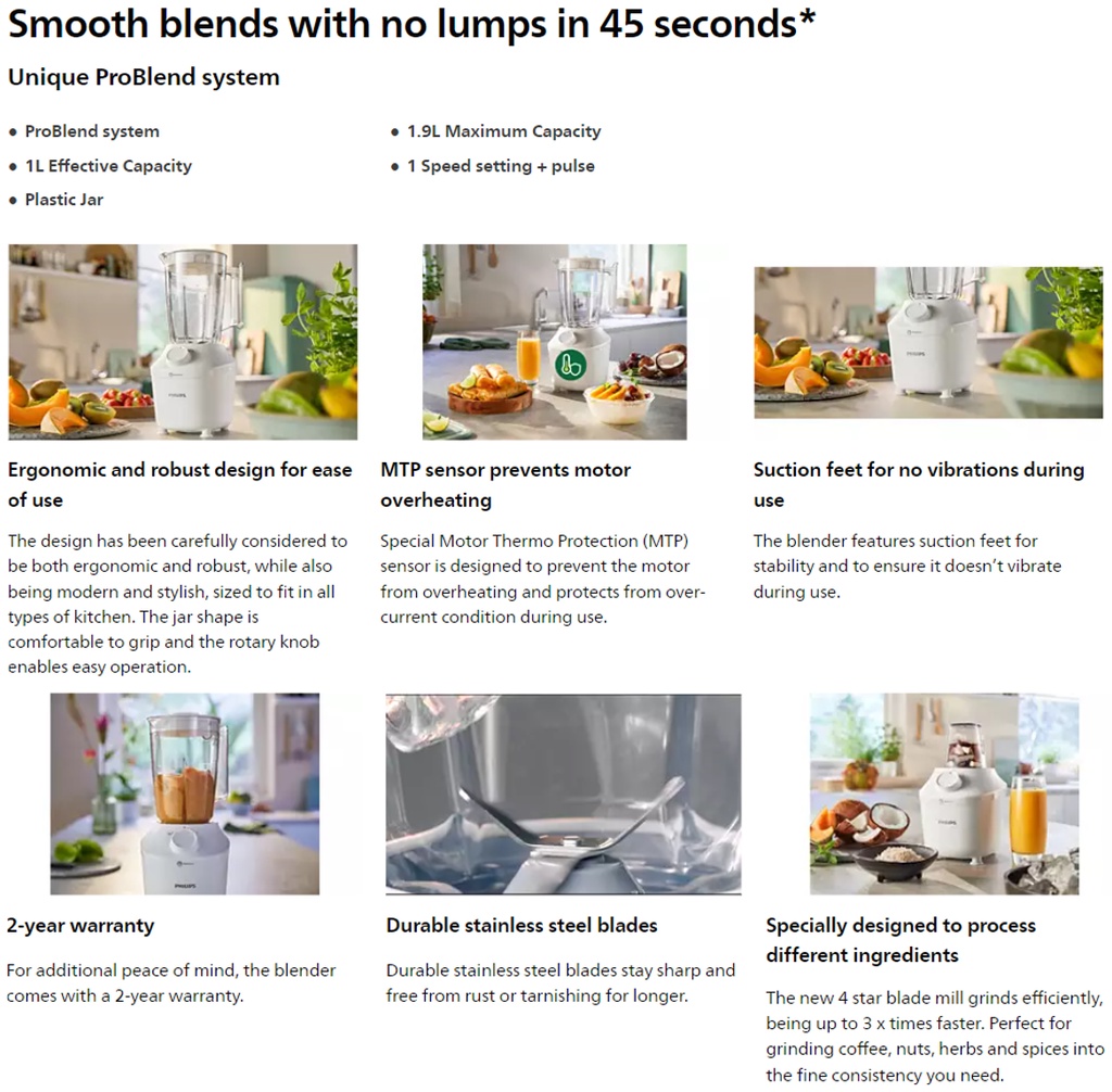 Philips HR2041/10 ProBlend system Blender HR2041 - 450W | 1.9L | Shopee ...