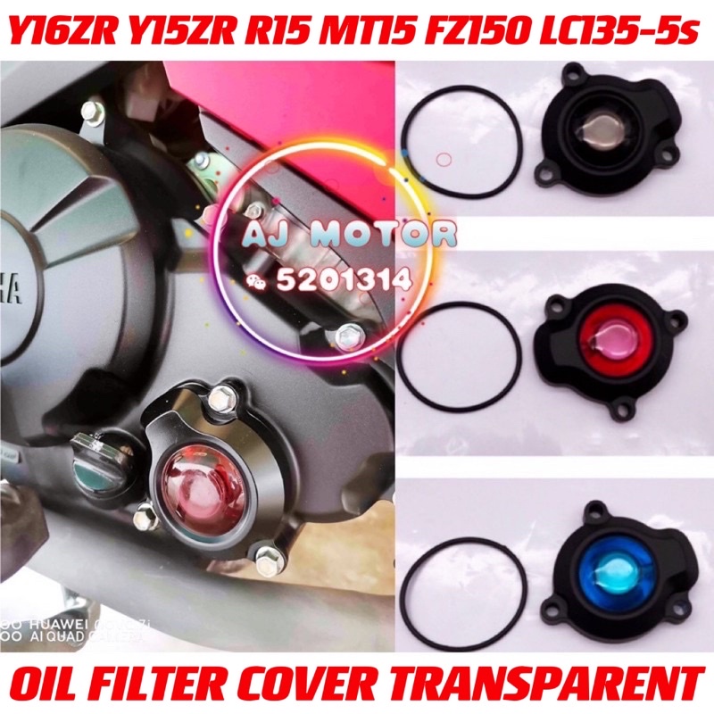 OIL FILTER COVER TRANSPARENT YAMAHA Y15ZR Y16ZR LC135 5S FZ150 R15 MT15 ...