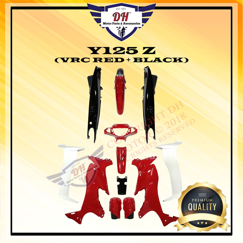 Y125 Z COVER SET (VRC RED + BLACK) YAMAHA 125 125Z 125ZR Y125Z Y125ZR ...