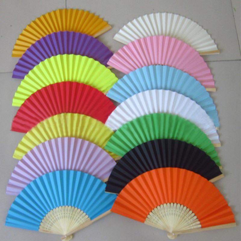 Kipas Lipat Kecil Chinese Folding Bamboo Paper Fan Blank Paper Hand Fan ...