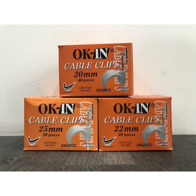 OK-IN 20mm / 22mm / 25mm PVC Cable U clip / Wall wire clip | Shopee ...