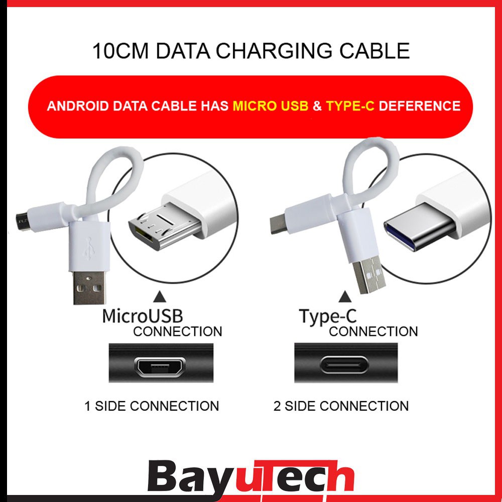 Power Bank Short 10/15/20cm Micro USB & TYPE-C USB 3.1 C To 2.0 Type A ...