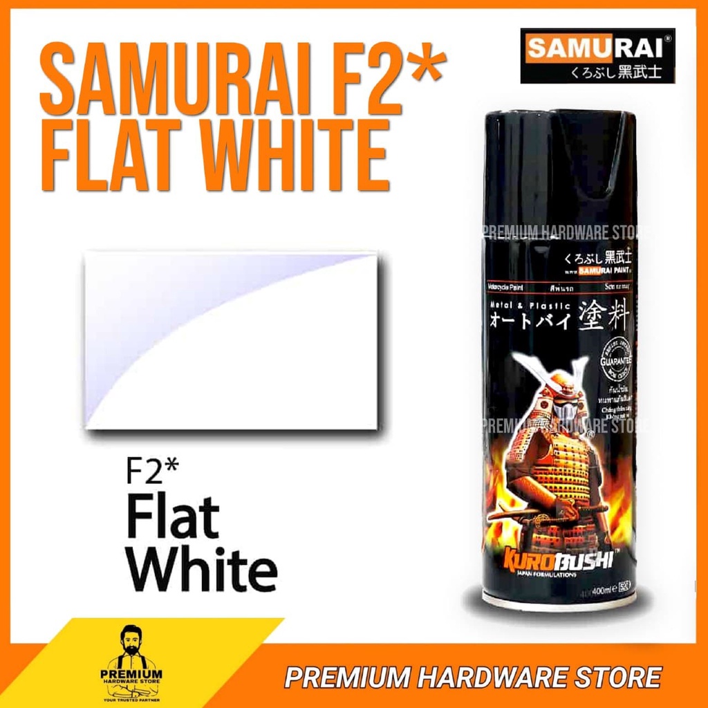 Samurai F2 Flat White Spray Paint 400ml | Shopee Malaysia