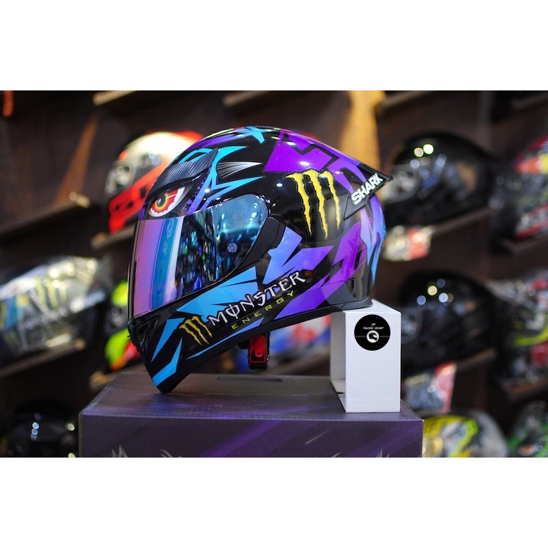 Fullface Royal M138 Shark Monster blue purple Helmet - Shark Race R Pro ...