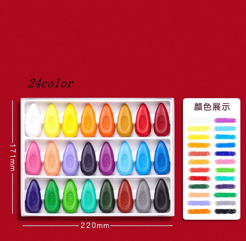 12/24 Colors Water Drop-shaped Crayon, Children Toddler Drawing ...