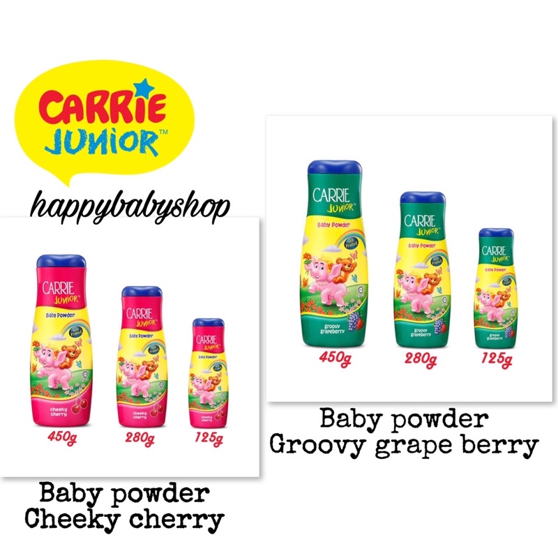 Carrie Junior Baby Powder - 125g, 280g, 450g ( Cheeky cherry & Groovy ...