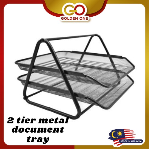 Golden One Strong Stackers 2 Tier File Document Letter Paper Tray/2 ...