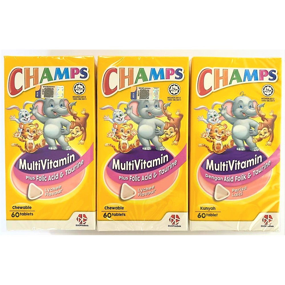 Champs Multivitamin With Folic Acid & Taurine Chewable Tab Lychee ...