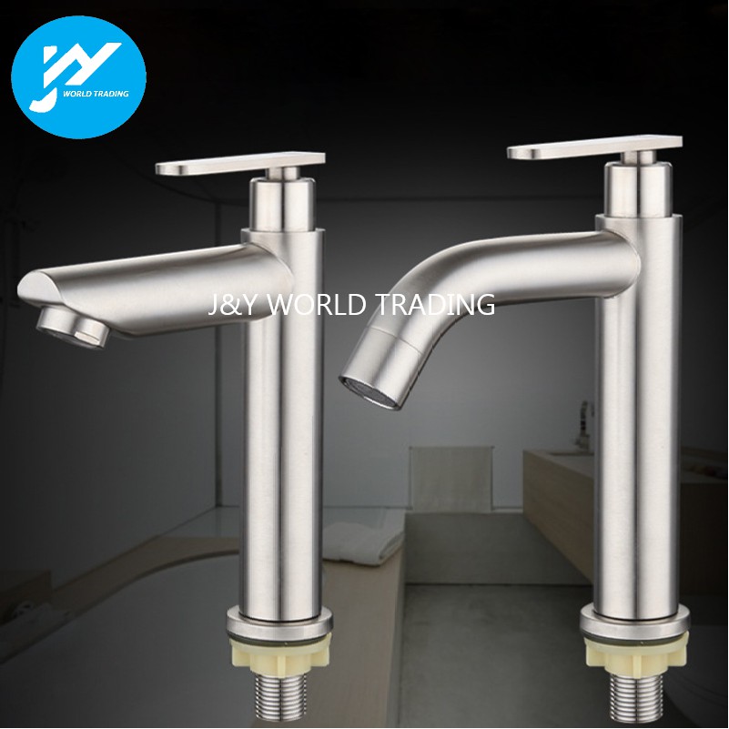 Stainless Steel 304 Big Handle Bathroom 18cm Faucet Basin Tap Premium ...