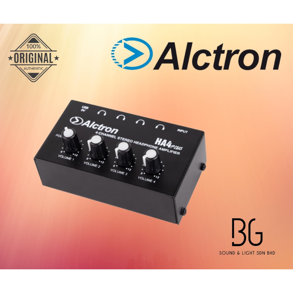 Alctron HA4plus Professional Monitoring Headphone Amplifier 4 Channel ...