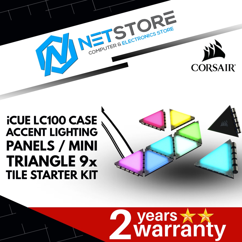 CORSAIR iCUE LC100 CASE ACCENT LIGHTING PANELS / MINI TRIANGLE / 9x ...