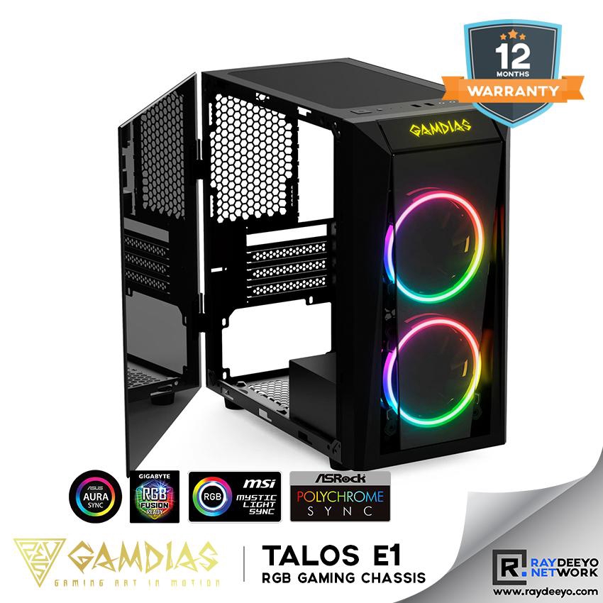 GAMDIAS TALOS E1 MINI TOWER CASE With 2 RGB FANS [Matx, Mini-ITX ...