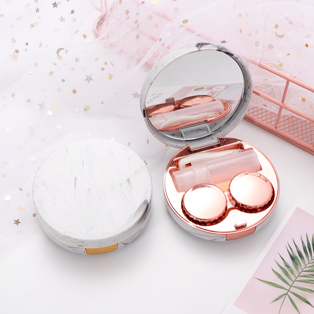 Hot Cute Marble Stripe Contact Lens Case Travel Glasses Lenses Box For ...