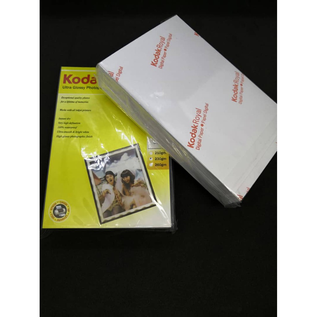 GLOSSY PHOTO PAPER 4R 230gsm 100 Sheet For All Inkjet Printer KERTAS ...