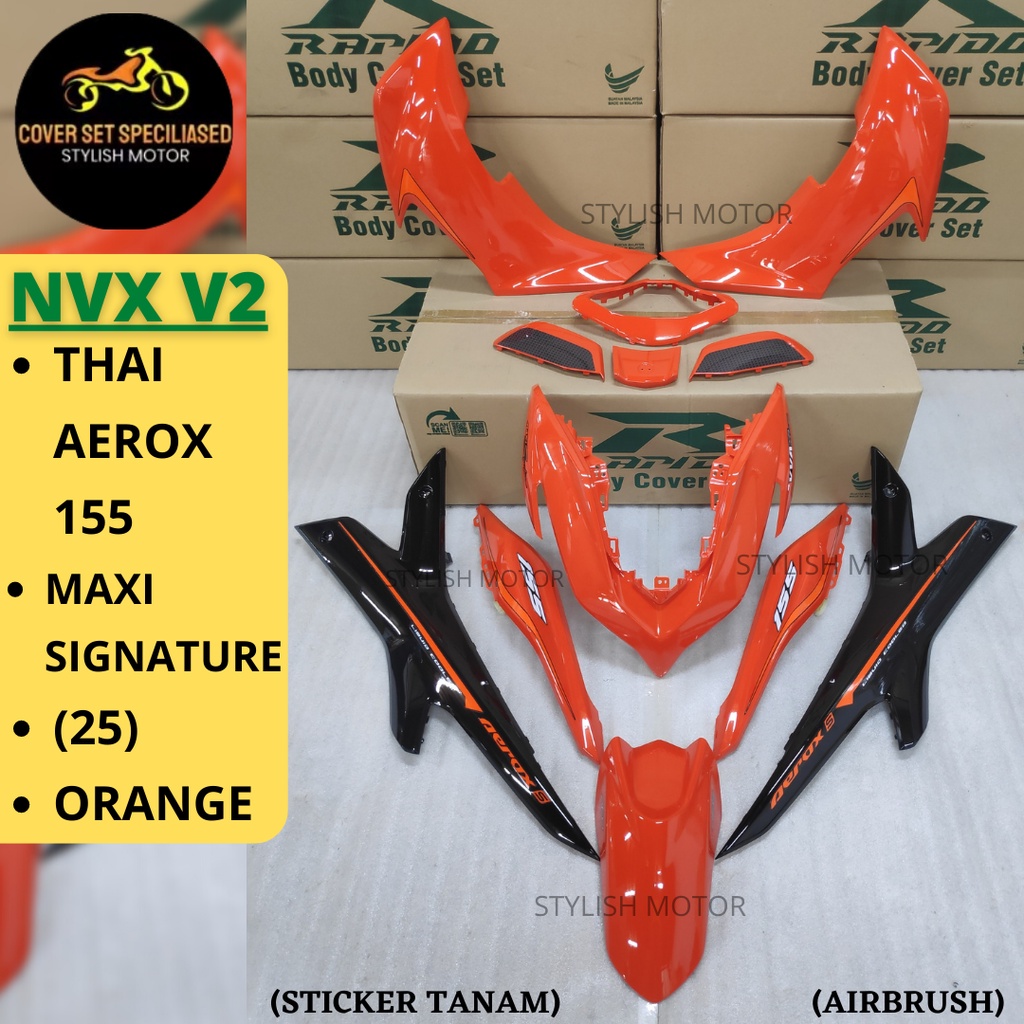 (STICKER TANAM/AIRBRUSH) RAPIDO COVER SET YAMAHA NVX V2 THAILAND AEROX ...