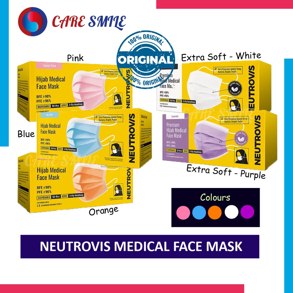 NEUTROVIS 3 PLY MEDICAL FACE MASK (HIJAB / HEAD LOOP) | Shopee Malaysia