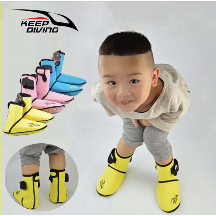 KEEP DIVING 3MM Neoprene Snorkeling Shoes For Kids Scuba Dive Socks For ...