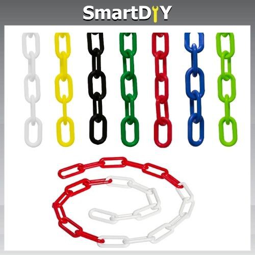 6mm x 20 meter+- PVC Plastic Chain / PVC Rantai Plastik (red/yellow ...