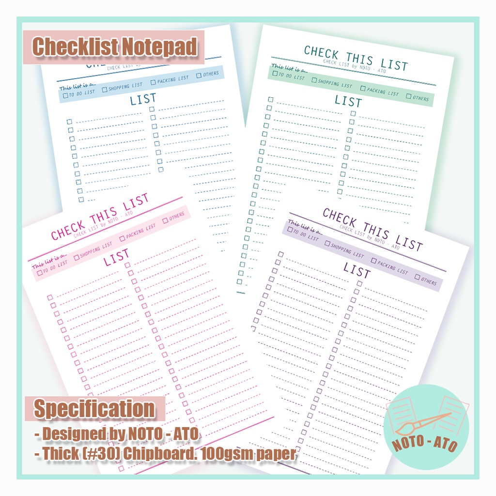 Minimalist Checklist Notepad Memo Pad (Mini/Small/Large) | Shopee Malaysia