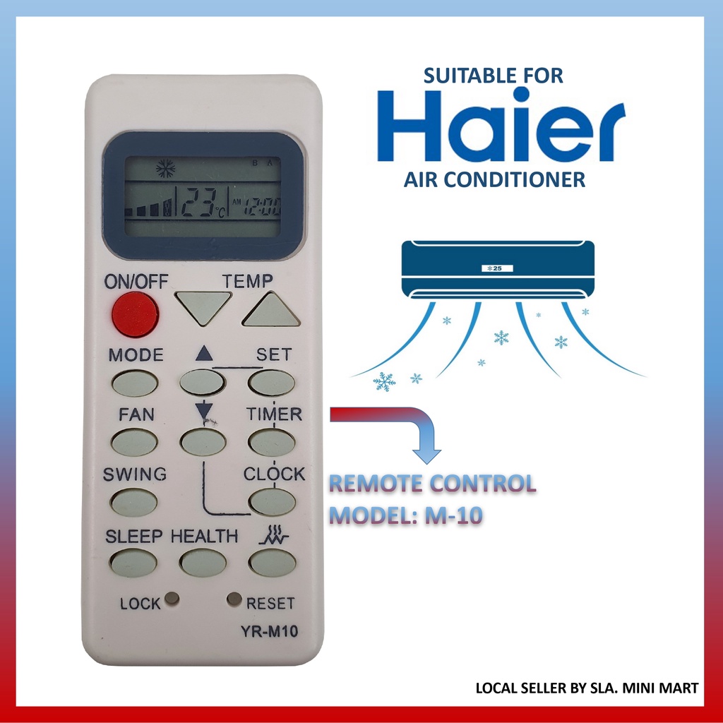HAIER AIR-CONDITIONER REMOTE CONTROL M-10 ( HAIER REPLACEMENT) | Shopee ...