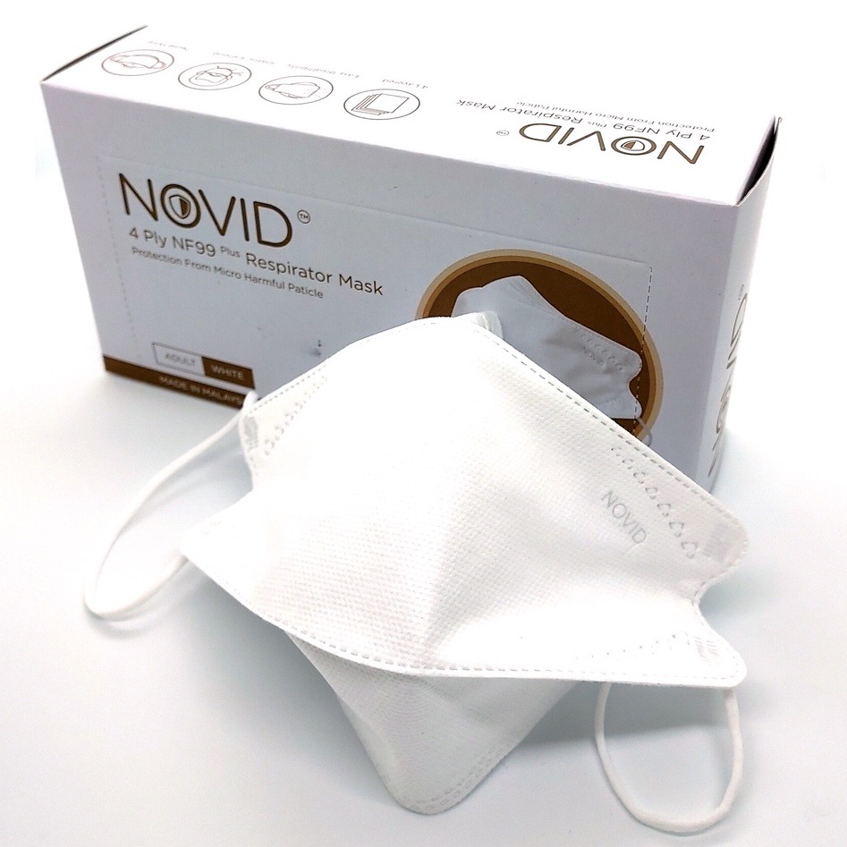 Novid 4-Ply NF99 Plus Respirator Face Mask -White -20pcs/box (*MDA ...