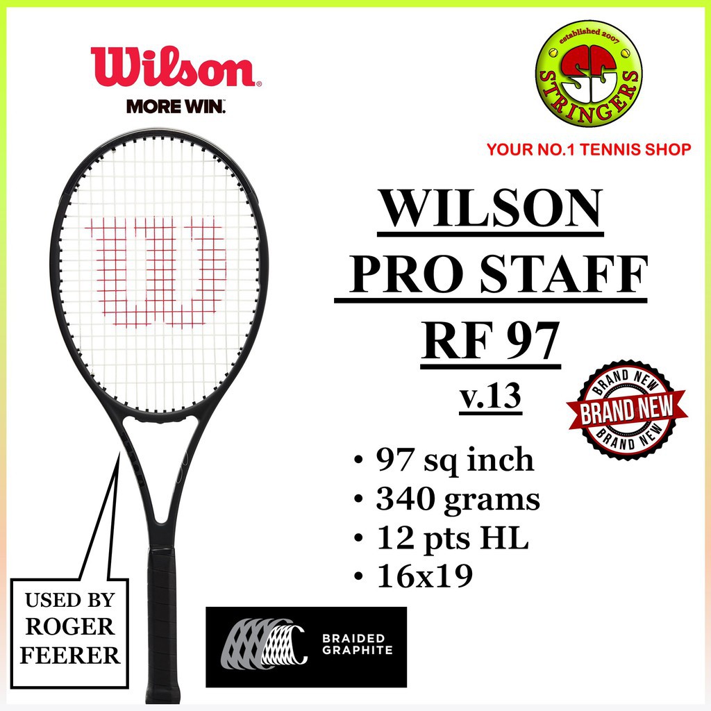 Wilson Pro Staff 97 RF Autograph v.13 Tennis Racket | Shopee Malaysia