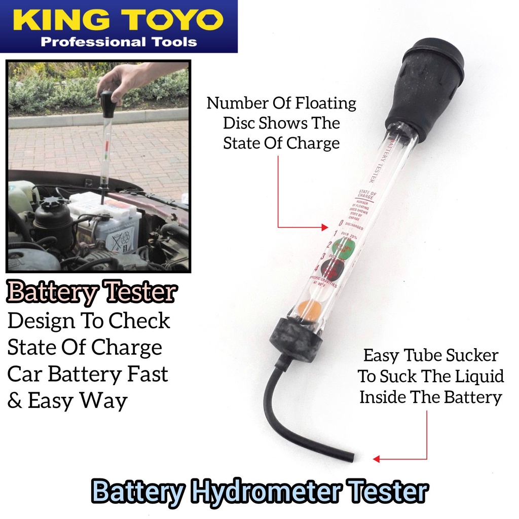 King Toyo Battery Tester Battery Hydrometer Tester For Automotive Car ...