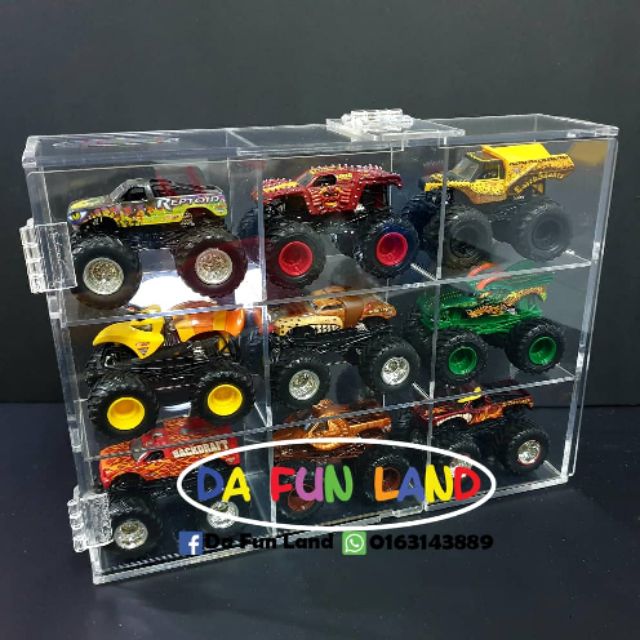 🇲🇾DFL-HMJ9-DR🇲🇾 ACRYLIC MONSTER JAM DISPLAY CASE 9 SLOT MERDEKA ...