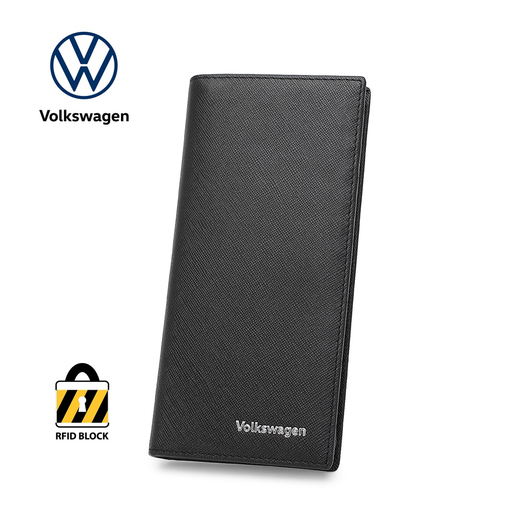 [Clearance] Volkswagen Genuine Leather RFID Bi-Fold Long Wallet - Black ...