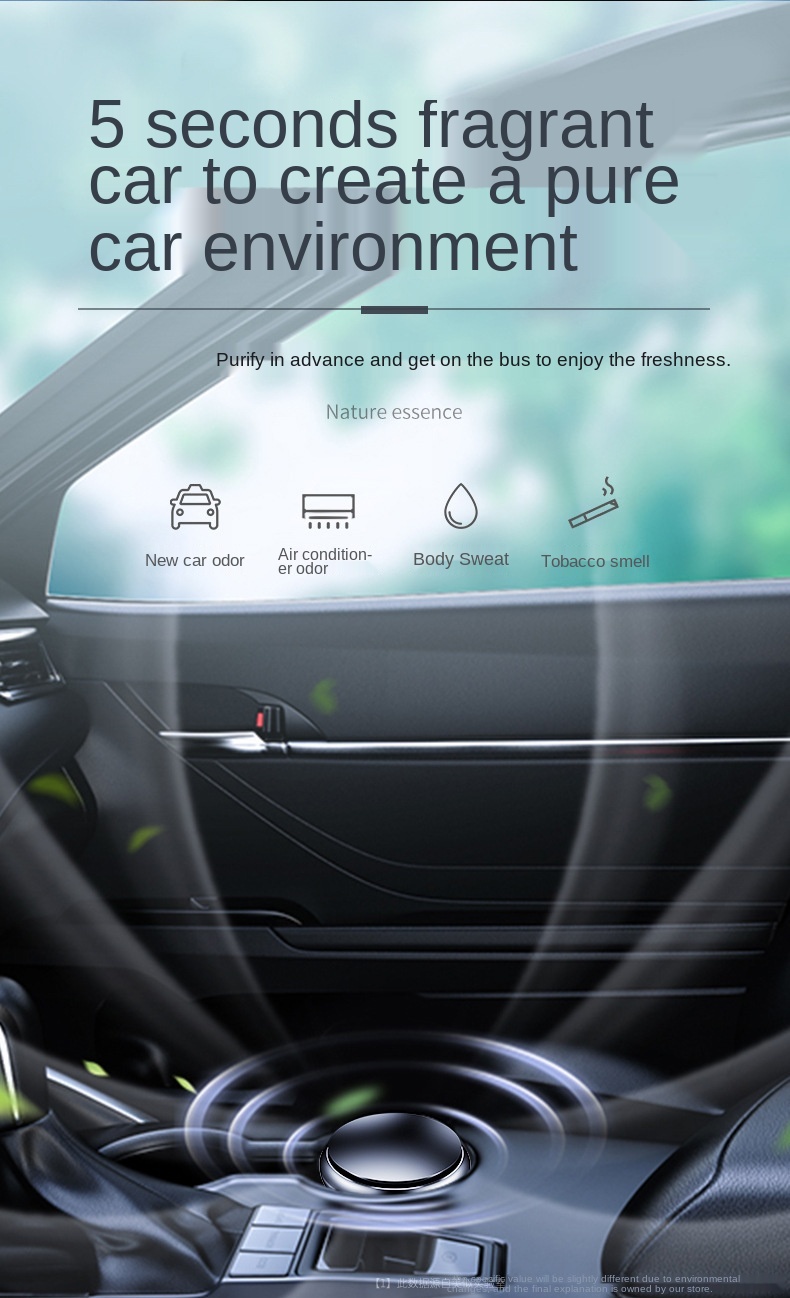 360 Degree Rotation Air Freshener Car Organic Solid Perfume Waterless ...