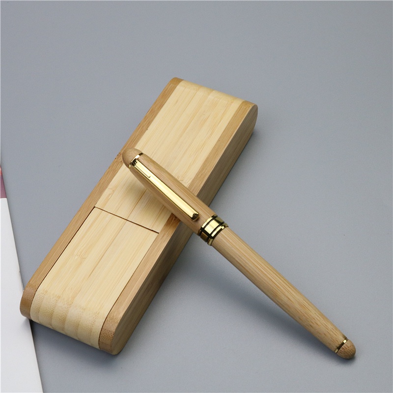 Simple bamboo pen office Roller Pen 0.5mm black gel refill School ...