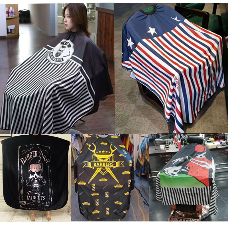 Ready Stock- Salon Capes Apron Hair Club Black White Stripe Polyester ...