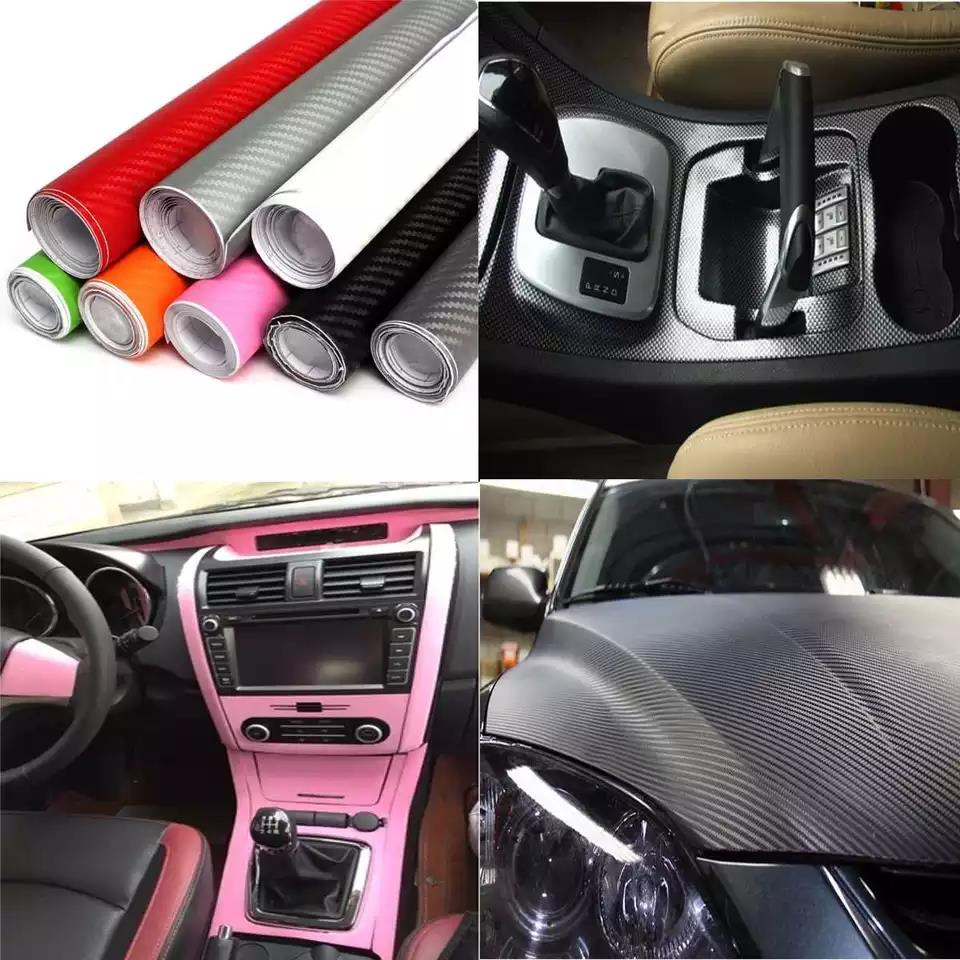 8 Colors 200cm x 50cm Glossy 3D Carbon Fiber Vinyl Sticker Film Car ...