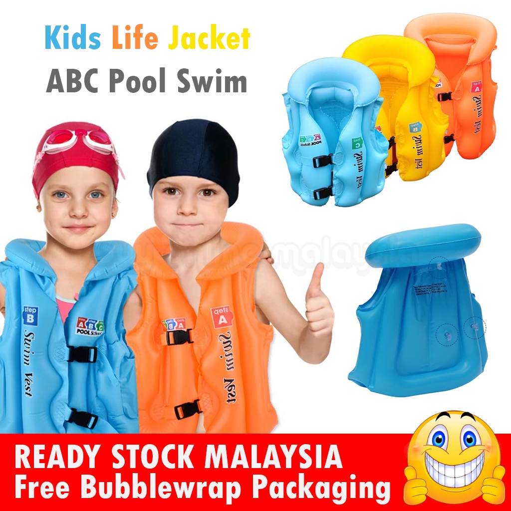 Kids Life Jacket ABC Pool School Children Inflatable Float Life Jacket ...