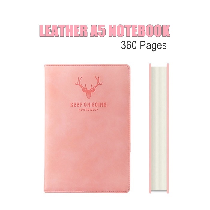 360 Pages Super Thick Wax Sense Leather A5 Notebook Business Office ...
